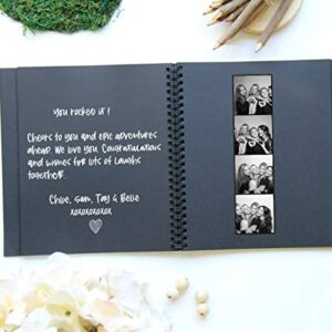 Wedding Guest Book Alternative, Guest Book Polaroid, 90 Black pages, Cardstock, Polaroid Guestbook with blank pages, Instax Guest Book For Wedding Photo Booth Props Black Guest Book Wedding.