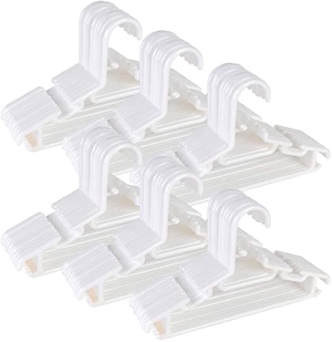 Tosnail 60 Pack White Plastic Children's Hangers - Value Pack for Laundry and Closet