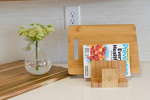 Cutting Board Organizer Natural Bamboo Kitchen Pantry Rack Cabinet Organizer for Cutting Board, Dish, Bakeware, Plate, Pot Lid, Cook Books, Book Stand Holder by: Kozy Kitchen 