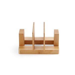 Cutting Board Organizer Natural Bamboo Kitchen Pantry Rack Cabinet Organizer for Cutting Board, Dish, Bakeware, Plate, Pot Lid, Cook Books, Book Stand Holder by: Kozy Kitchen 