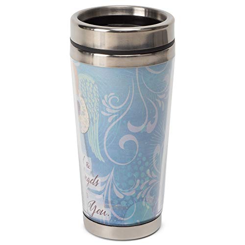 God and Angels Protect You 16 Oz Stainless Steel Travel Mug with Lid