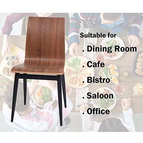 Dining Room Chairs Set for 4 Modern Kitchen Chairs with Wooden Seat and Metal Legs, Dining Side Chair for Indoor and Outdoor, Ergonomic Design, Oak