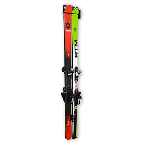 StoreYourBoard Couple Ski Wall Storage Rack, 2 Pack, Steel Home Skis Mount, Garage Hook Organizer