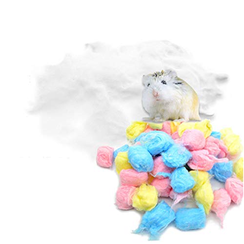 Warm Bedding in Cotton, Cotton Balls Filler for Hamster House, Eliminate Loneliness Enhance Sense of Security for Small Animals Hibernation Like Hamster, Mice, Chinchilla