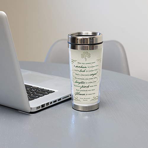 Elanze Designs Irish Prayer 16 Oz Stainless Steel Travel Mug with Lid