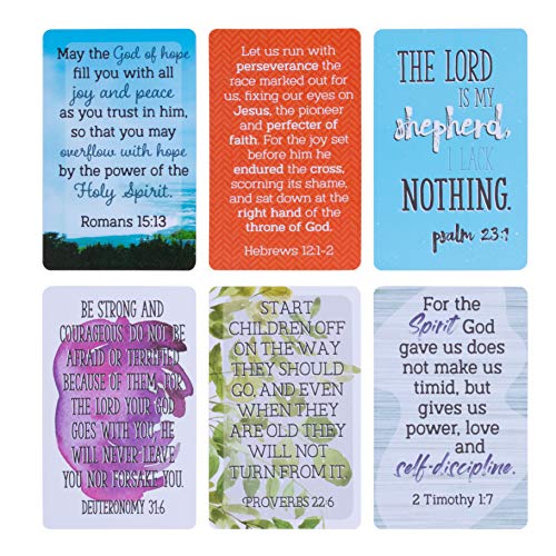 Juvale 24-Pack Plastic Bible Scripture Encouragement Cards Christian Inspirational Prayer Verses Wallet Size 3 x 2 Inches