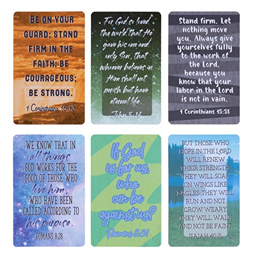 Juvale 24-Pack Plastic Bible Scripture Encouragement Cards Christian Inspirational Prayer Verses Wallet Size 3 x 2 Inches