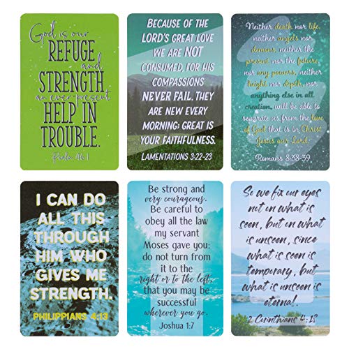 Juvale 24-Pack Plastic Bible Scripture Encouragement Cards Christian Inspirational Prayer Verses Wallet Size 3 x 2 Inches