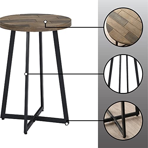 FirsTime & Co. Miles Rustic Table, 22"H x 16"W x 16"D, Natural, Aged Black