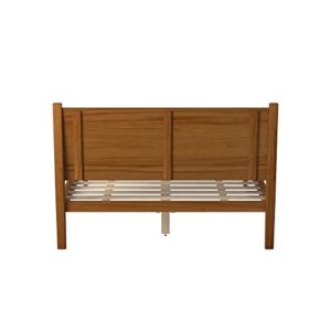 Mid-Century Panel Bed - Queen Size - Castanho Finish