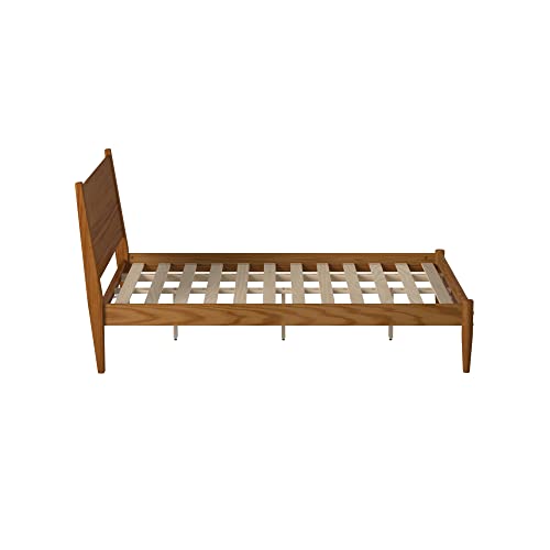 Mid-Century Panel Bed - Queen Size - Castanho Finish