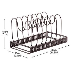 MASTERTOP Pot and Pan Organizer for Cabinet,Expandable Pan Organizer Rack,Pot Lid Organizer with 7 Compartments for Kitchen Counter and Cabinet Pantry Bakeware Organizer Rack Holder