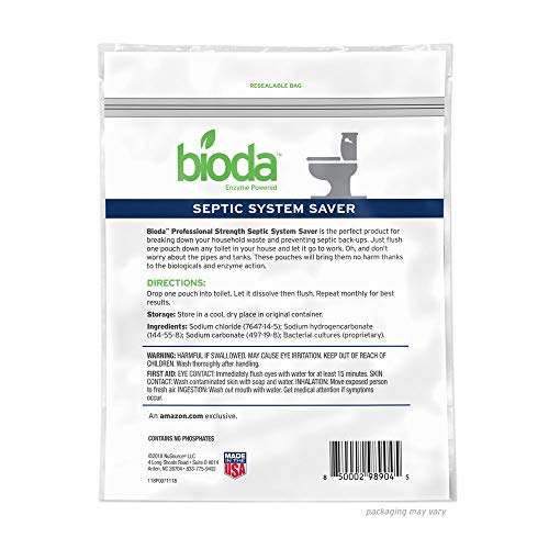 Bioda Septic System Saver, Professional Strength, 6-Pack, 6-Month Supply