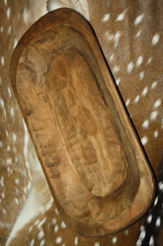 HomeOrnamentss Rustic Home Decor 22 inchCarved Wooden Dough Bowl Primitive Wood Trencher Tray