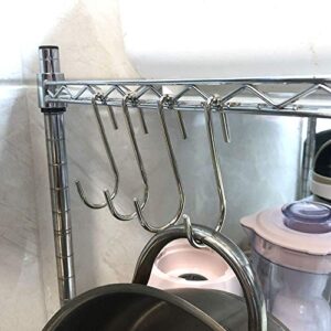 LQJ Pro Large S Hooks Anti-Rust Hang Iron Cast Pots and Pans from Wire Rack Shelf Narrow End Don't Come Off 7 Pack 3.7" Length Solid Metal Hang Tools Kitchenware Belt Handbag in Closet Pantry Garden