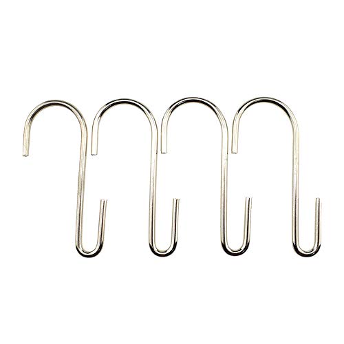 LQJ Pro Large S Hooks Anti-Rust Hang Iron Cast Pots and Pans from Wire Rack Shelf Narrow End Don't Come Off 7 Pack 3.7" Length Solid Metal Hang Tools Kitchenware Belt Handbag in Closet Pantry Garden