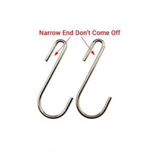 LQJ Pro Large S Hooks Anti-Rust Hang Iron Cast Pots and Pans from Wire Rack Shelf Narrow End Don't Come Off 7 Pack 3.7" Length Solid Metal Hang Tools Kitchenware Belt Handbag in Closet Pantry Garden