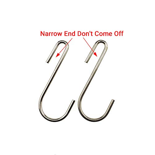 LQJ Pro Large S Hooks Anti-Rust Hang Iron Cast Pots and Pans from Wire Rack Shelf Narrow End Don't Come Off 7 Pack 3.7" Length Solid Metal Hang Tools Kitchenware Belt Handbag in Closet Pantry Garden