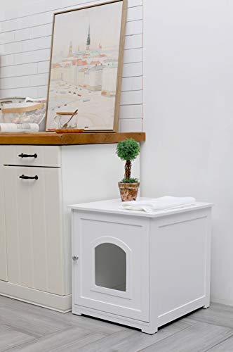 zoovilla Kitty Litter Loo – Hidden Litter Box Furniture, White