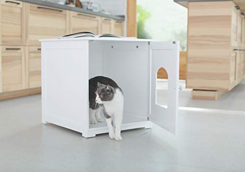 zoovilla Kitty Litter Loo – Hidden Litter Box Furniture, White