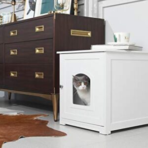 zoovilla Kitty Litter Loo – Hidden Litter Box Furniture, White