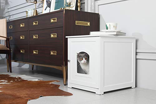 zoovilla Kitty Litter Loo – Hidden Litter Box Furniture, White