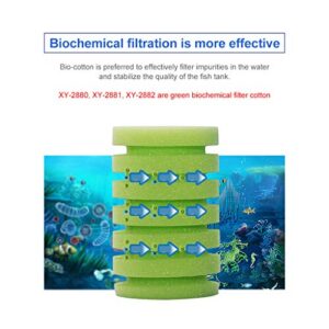 UPETTOOLS Aquarium Biochemical Sponge Filter Ultra Quiet Aquarium Air Pump Bio Sponge Fish Tank Foam Filter Comes with 4/2 Spare Sponges 4/2 Bag of Bio Ceramic Media Balls