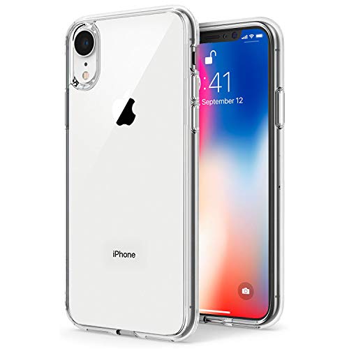 TENOC Phone Case Compatible for iPhone Xr, Clear Cases Transparent Slim Cute Soft TPU Cover Protective Bumper 6.1 Inch