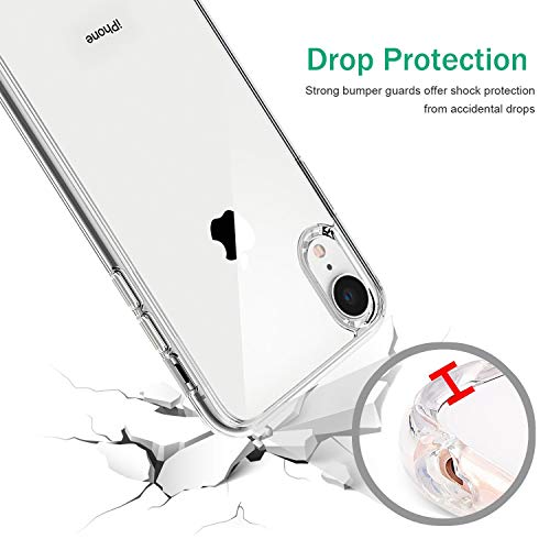 TENOC Phone Case Compatible for iPhone Xr, Clear Cases Transparent Slim Cute Soft TPU Cover Protective Bumper 6.1 Inch