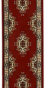 Antep Rugs Kashan King Collection Himalayas Oriental Polypropylene Indoor Area Rug Runner (Maroon/Beige, 2' x 7')