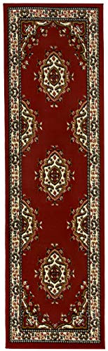 Antep Rugs Kashan King Collection Himalayas Oriental Polypropylene Indoor Area Rug Runner (Maroon/Beige, 2' x 7')