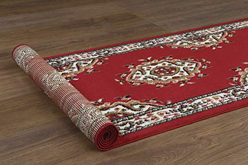 Antep Rugs Kashan King Collection Himalayas Oriental Polypropylene Indoor Area Rug Runner (Maroon/Beige, 2' x 7')