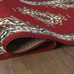 Antep Rugs Kashan King Collection Himalayas Oriental Polypropylene Indoor Area Rug Runner (Maroon/Beige, 2' x 7')