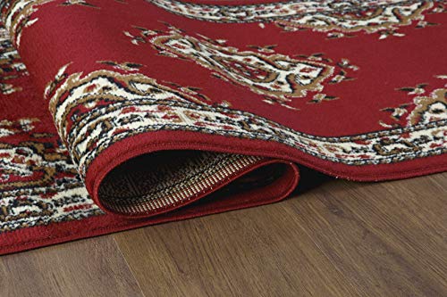 Antep Rugs Kashan King Collection Himalayas Oriental Polypropylene Indoor Area Rug Runner (Maroon/Beige, 2' x 7')