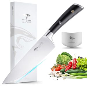 mad shark pro kitchen knife, 8 inch premium chef knife, german high carbon stainless steel ultra sharp chef's knife with ergonomic handle & gift box, perfect for chopping meat, fish, fruit, vegetable