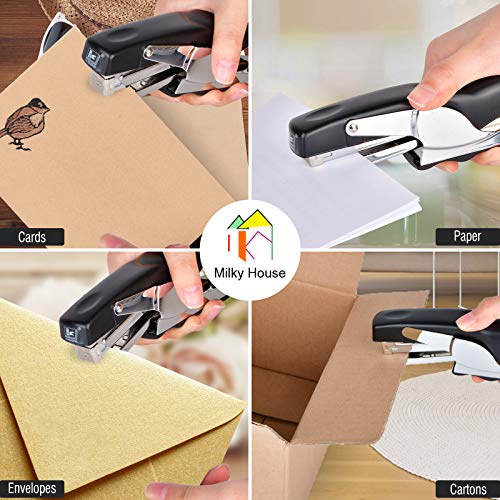 Plier Stapler, Heavy Duty Desk Staples 20 Sheets Paper Capacity Manual Stapler Save 60% Power, for Home School Supplies Portable Handheld Stapling Packaging Staple Gun for Warehouse Desk Office, Black