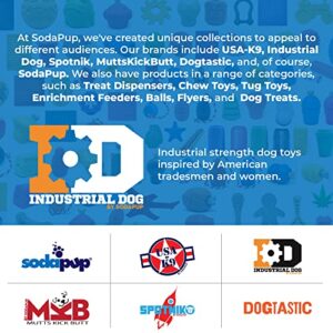 SodaPup Industrial Dog Gear Ball – Durable Ball Toy, Chew Toy, & Treat Dispenser Made in USA from Non-Toxic, Pet-Safe, Food Safe Natural Rubber Material for Bonding, Mental & Physical Exercise, & More