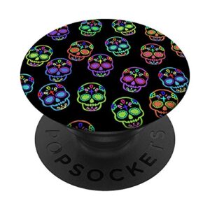 day of the dead sugar skull dia de los muertos pattern popsockets popgrip: swappable grip for phones & tablets