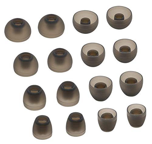 Replacement Ear Tips for Momentum Sennheiser HD1 Headphone, Rayker Soft Comfort Silicone Tips, in Ear Canal, XS/S/M/L Size Included, 8 Pairs, Momentum, Gray