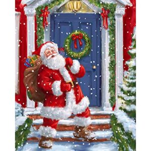 safdie & co. christmas 50x60 santa at the door ultra soft throw, grey