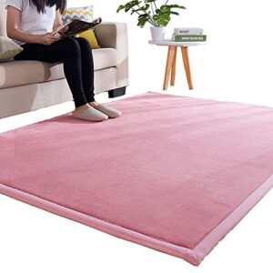 lyfreen memory foam kid nursery rug area rug modern childrens rug for boys girls ultra soft crawling mat infant toddler baby play mat, pink 74.8“x 94.4“ bedroom rug yoga mat exercise mat