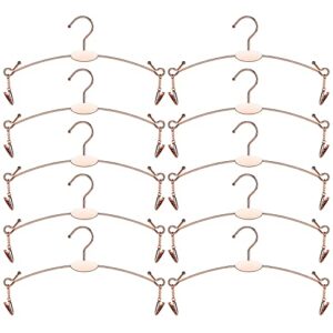 exttlliy 10pcs metal underwear bra rack durable fashion children clothes hangers hook lingerie shop display hanger with clips (rose gold)