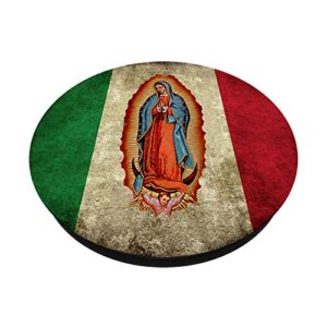 Our Lady Virgen De Guadalupe Mexican Flag PopSockets Swappable PopGrip