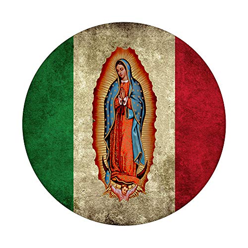 Our Lady Virgen De Guadalupe Mexican Flag PopSockets Swappable PopGrip