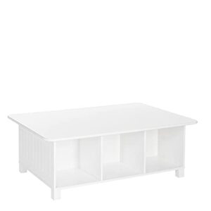 riverridge kids 6 cubby storage activity table, white