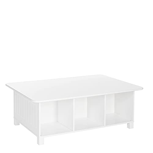 RiverRidge Kids 6 Cubby Storage Activity Table, White