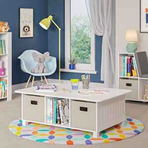 RiverRidge Kids 6 Cubby Storage Activity Table, White