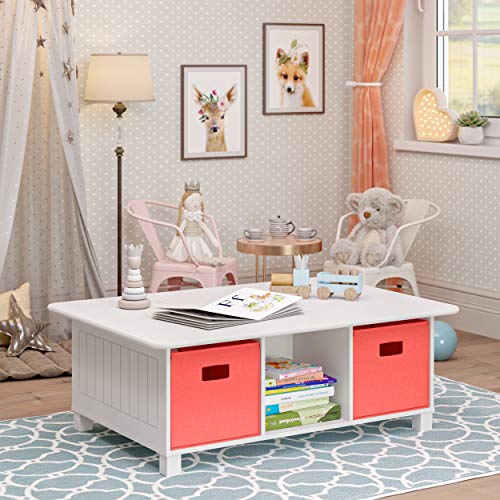 RiverRidge Kids 6 Cubby Storage Activity Table, White