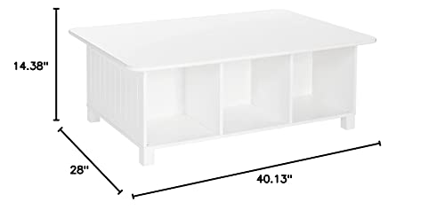 RiverRidge Kids 6 Cubby Storage Activity Table, White