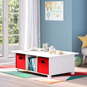 RiverRidge Kids 6 Cubby Storage Activity Table, White